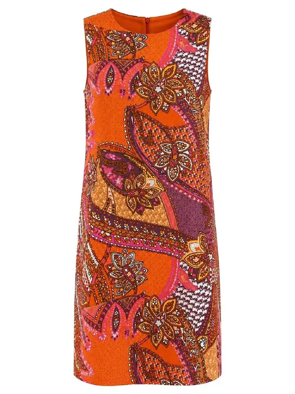 CONQUISTA Bohemian Paisley Shift Dress - Orange
