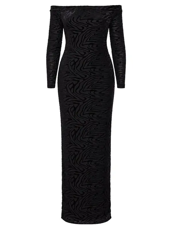 ROSIE BILLINGTON Sahara Off The Shoulder Maxi Dress - Black