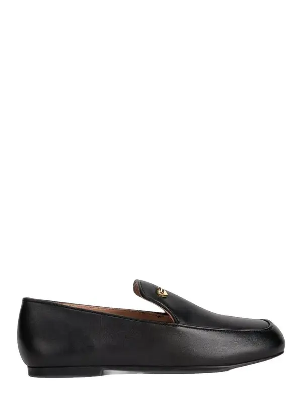Moschino Heart-motif Leather Loafers - Black