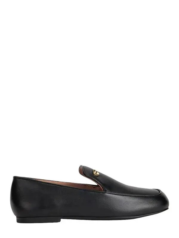 Moschino Heart-motif Leather Loafers - Black