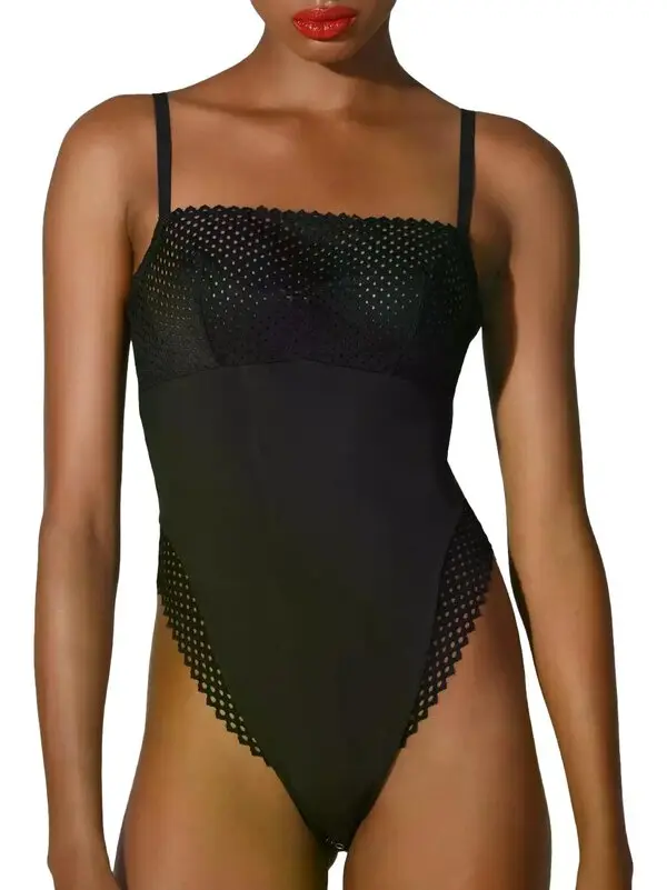 Wolford Romantic Net Underwired Bodysuit - Black