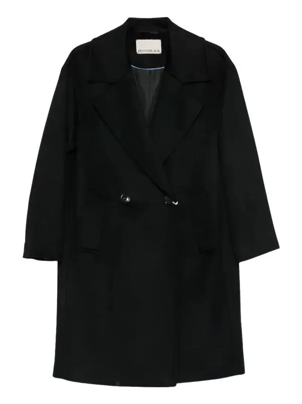 PENNYBLACK Double-breasted Notched-lapels Coat - Black