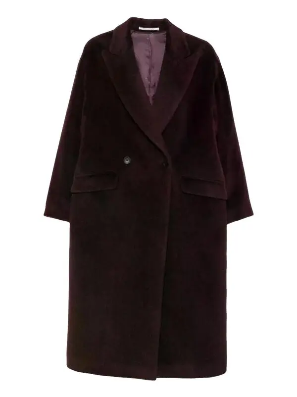 Tagliatore Double-breasted Brushed-finish Coat - Red