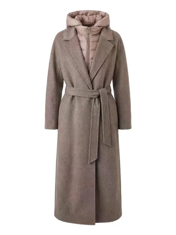 MOORER Olivie Belted Hooded Coat - Brown