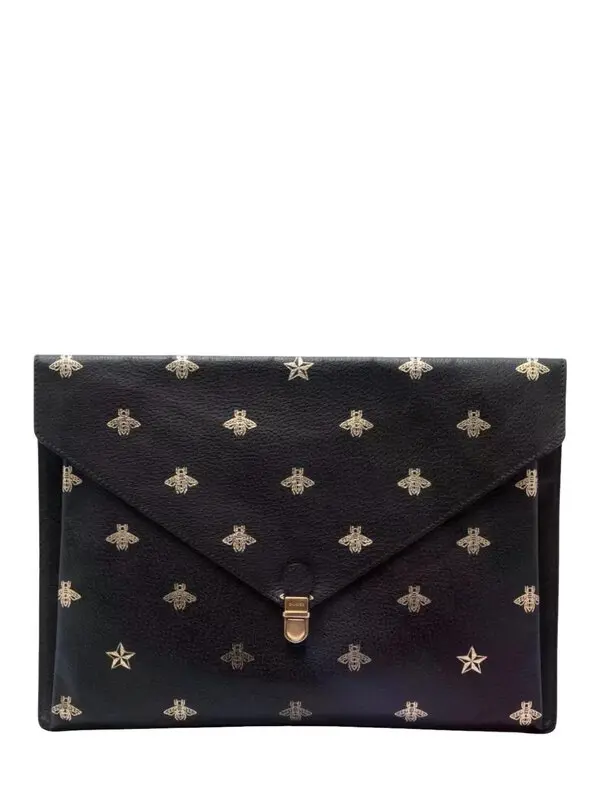 Gucci 2016-2026 Bee Star Portfolio Clutch Bag - Black