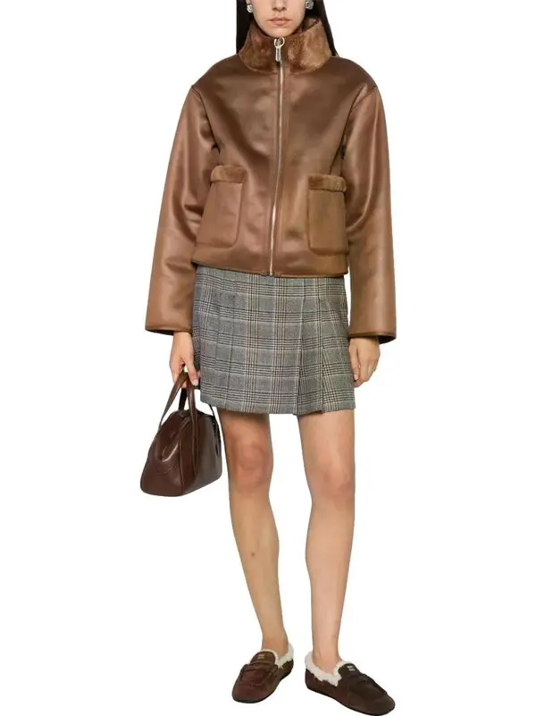 PENNYBLACK Check Pleated Mini Skirt - Grey