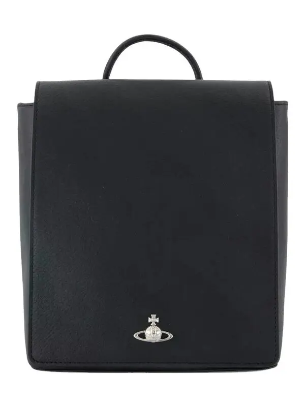 VIVIENNE WESTWOOD Gene Daypack Leather Backpack - Black