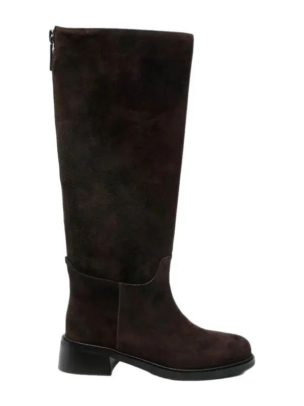 LINDA BAUMANN Suede Rear-zip Boots - Brown