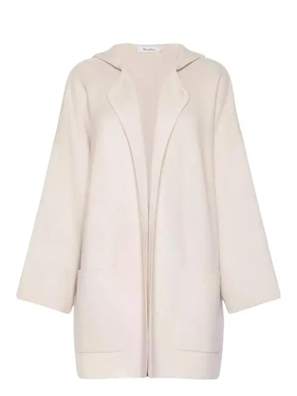 Max Mara Wool And Cashmere Hooded Cardigan Beige - Neutrals