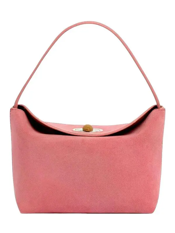 Christopher Esber Mini Turnlock Suede Shoulder Bag - Pink