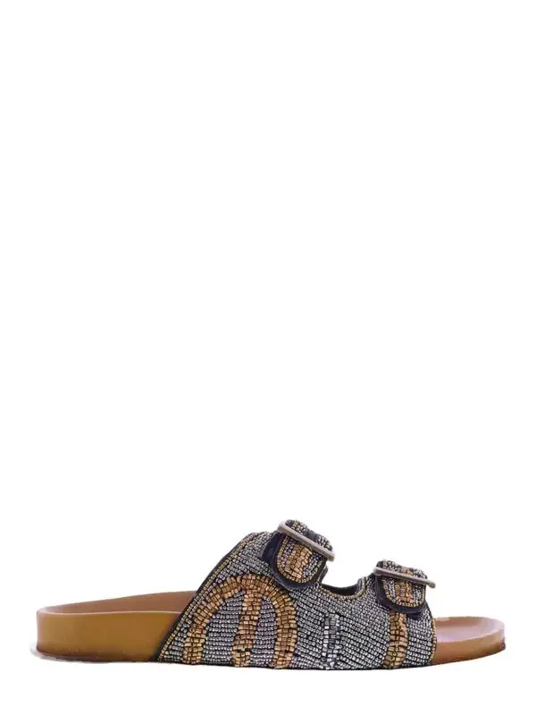INUOVO Bead-embellished Buckled Sandals - Silver