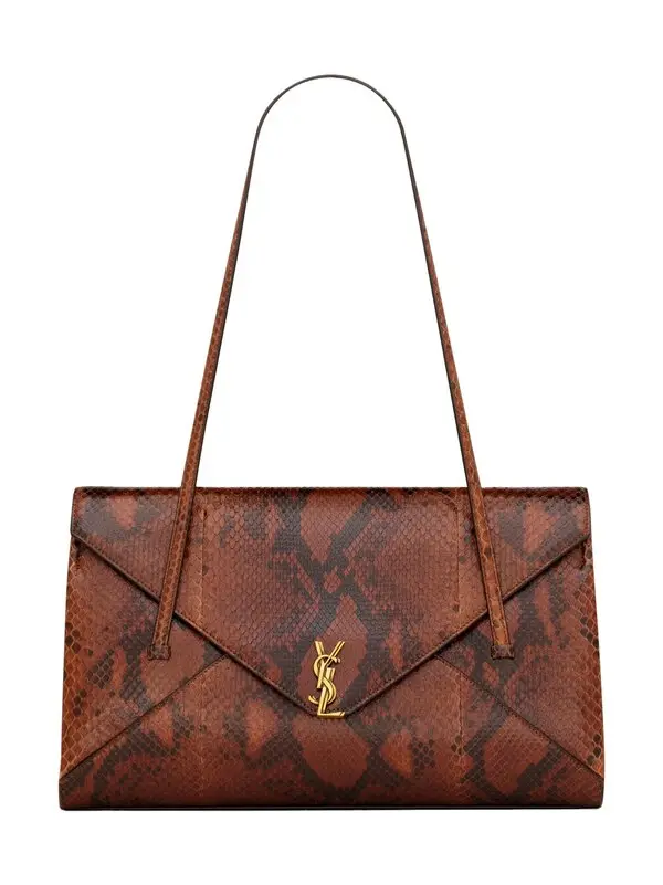 Saint Laurent Simone Medium In Python - Old Brandy