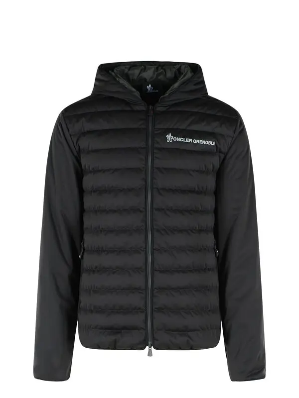 Moncler Polyester Padded Sweatshirt With Zip - Black