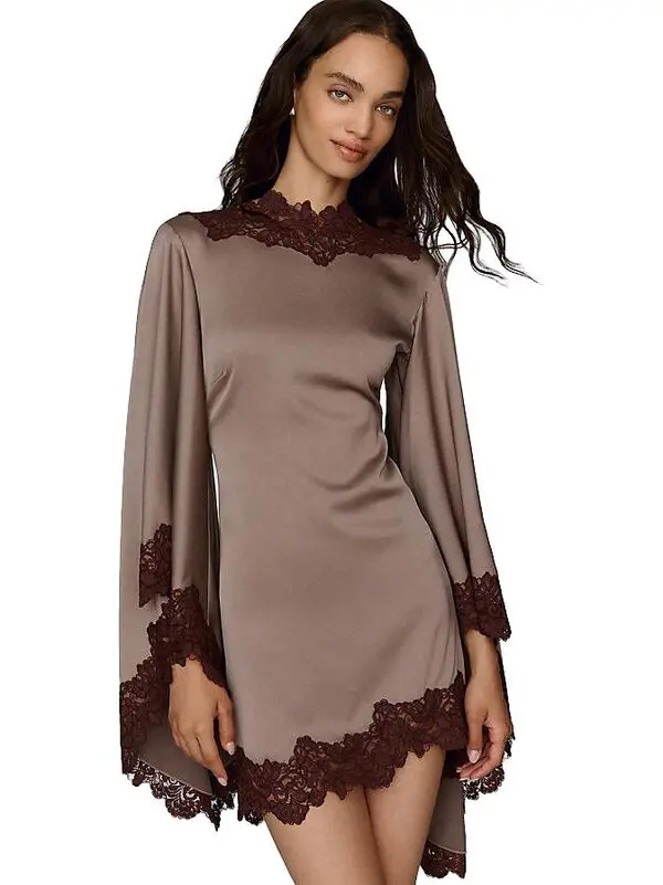 DE LA VALI Astral Lace Mi Dress - Brown