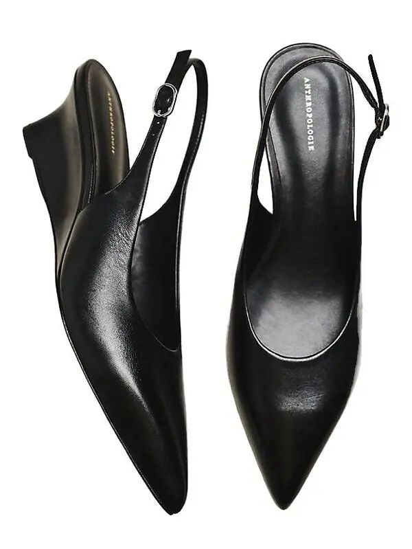 Anthropologie Slgback Wedge Heels - Black