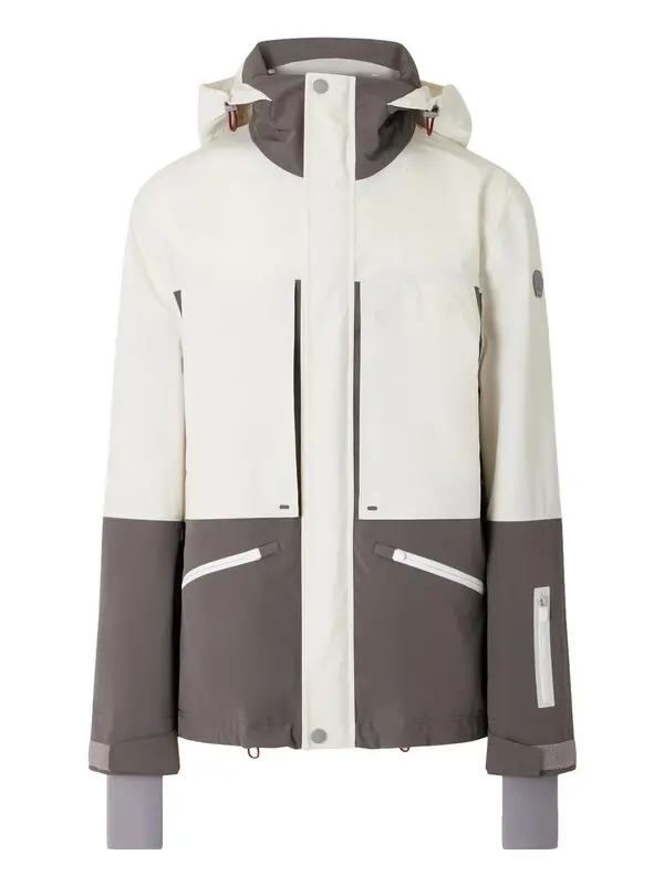 Brunello Cucinelli Hooded Two-tone Stretch Jersey-trimmed Shell Ski Jacket - Gray