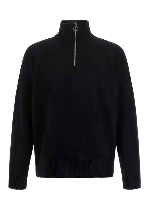 LARMERI STUDIO Half-zip High-neck Sweater - Black