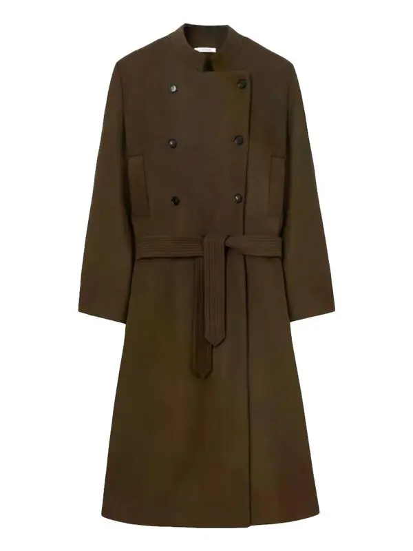 CORDERA Double-breasted Belted Coat - Brown