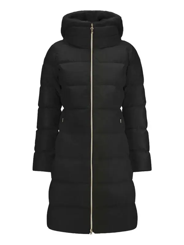 Herno Quilted Hooded Coat - Black