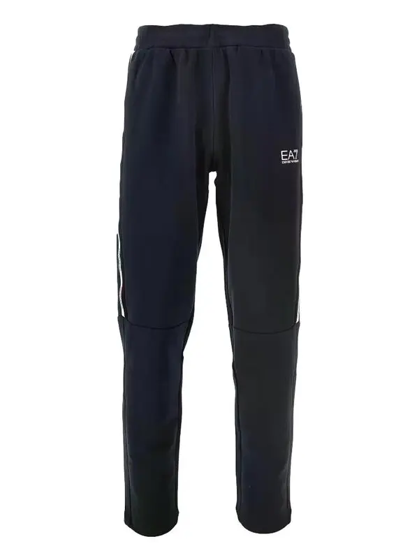 EA7 Logo-print Striped Track Pants - Blue