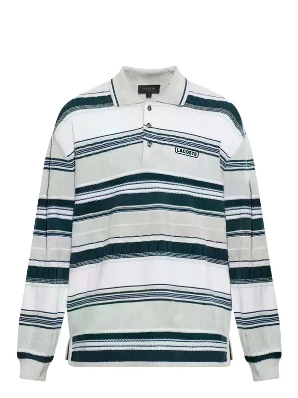 Lacoste Striped Logo-patch Sweater - Neutrals