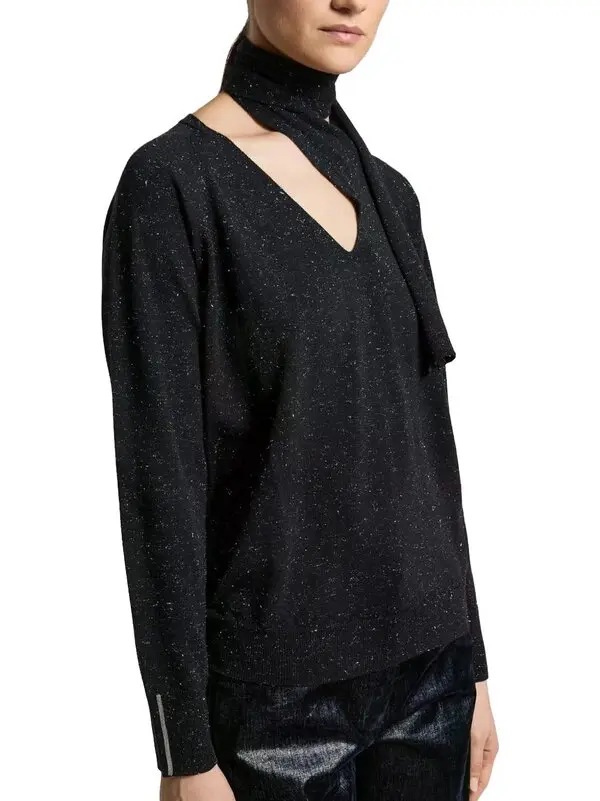 Peserico Flecked V-neck Sweater - Blue