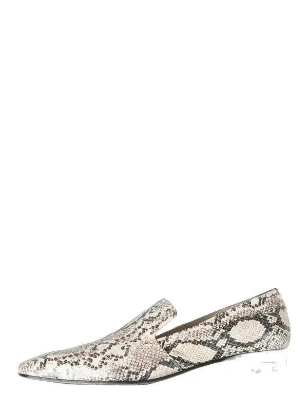 CORDERA Snake-effect Heeled Loafers - Neutrals