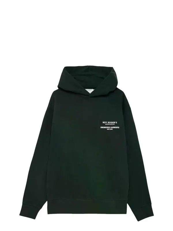 ROY ROGER'S X Engineered Garments Graphic-print Cotton Hoodie - Green
