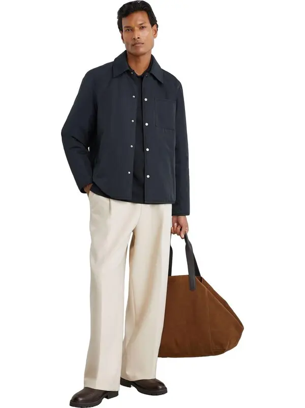 REISS Raider Lightly-padded Patch-pocket Overshirt - Navy