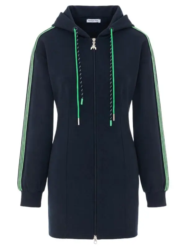 Patrizia Pepe Hooded Zip Track Dress - Blue