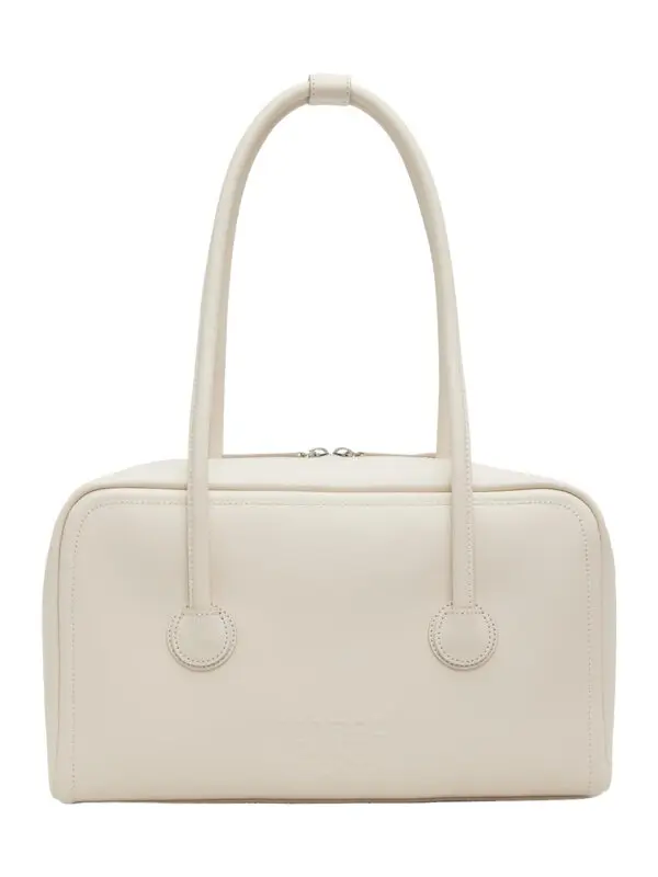 MARGESHERWOOD Soft Boston Shoulder Bag - White Choco Plain