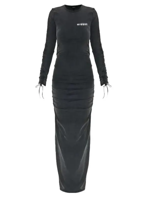 MISBHV Logo Printed Crewneck Dress - Black