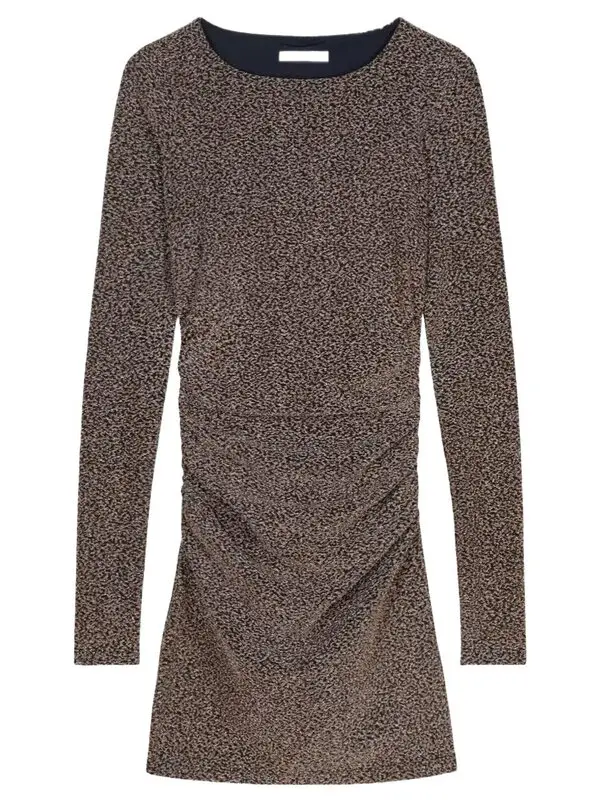 Patrizia Pepe Ruched Lurex Mini Dress - Brown