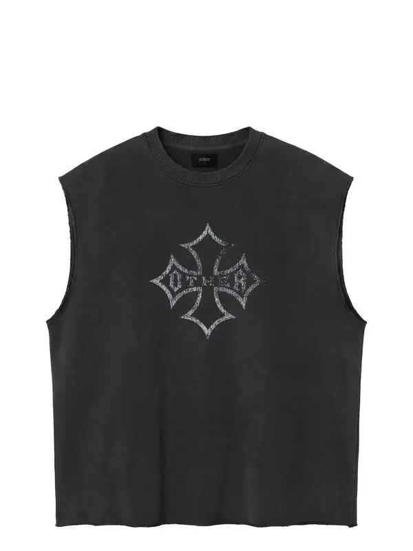 OTHER UK Icon Vintage Issue Raw Edge Oversized Sweatshirt Vintage - Black