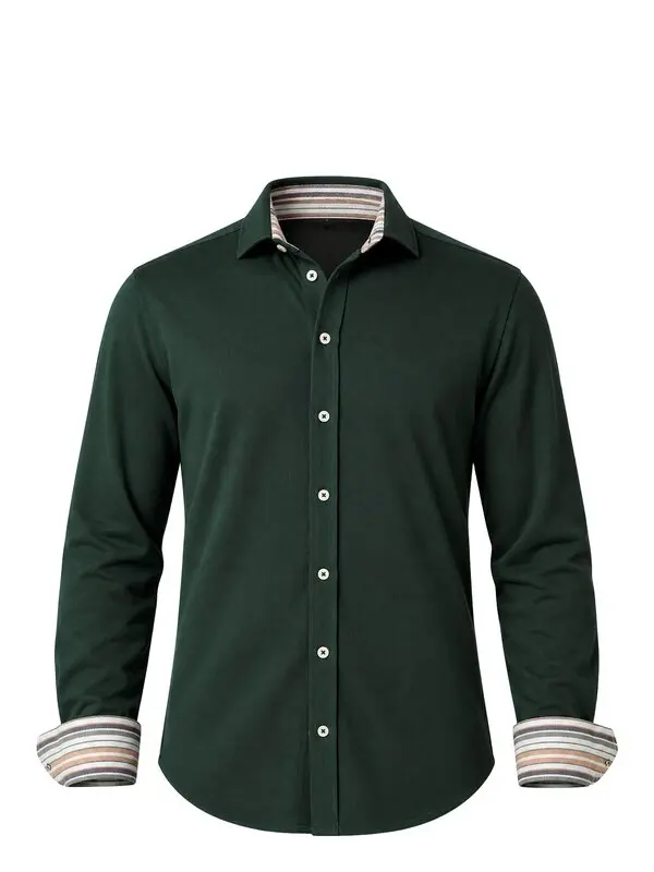KOY CLOTHING Forest Piqué Shirt - Green
