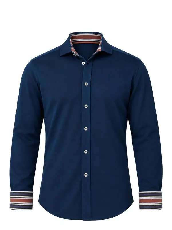 KOY CLOTHING Navy Piqué Shirt - Blue