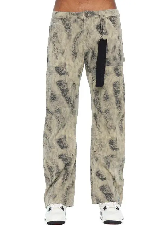 CULT OF INDIVIDUALITY Grunge Leopard Baggy Fit Cargo Jeans - Mojave