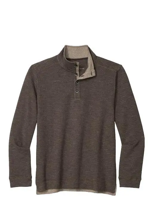 Tommy Bahama Camino Bluff Button Mock Neck Pullover - Tilth Heather