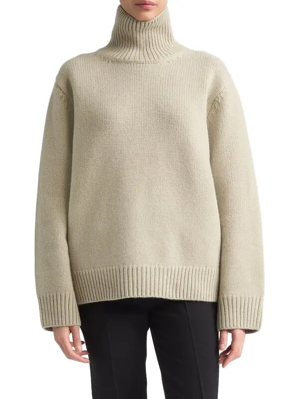 TOTEME Oversized Lambswool Turtleneck Sweater - Sage