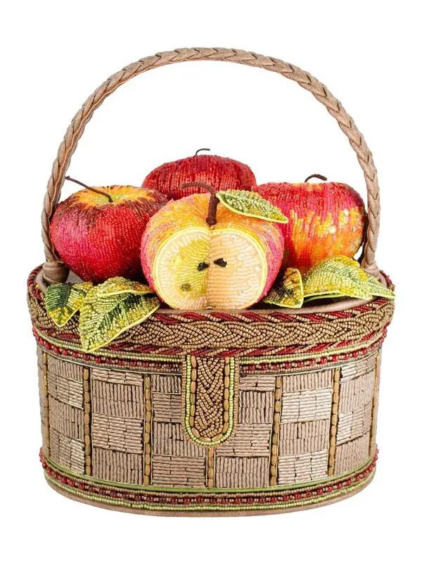 MARY FRANCES ACCESSORIES Apple Orchard Top Handle Handbag - Red/brown