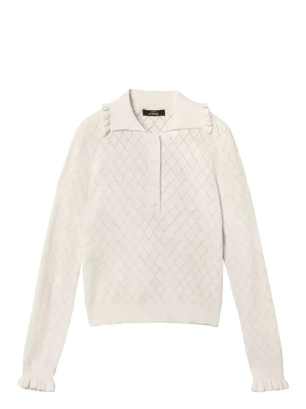 TWINSET Polo Collar Jumper With Ruffles - Neutrals
