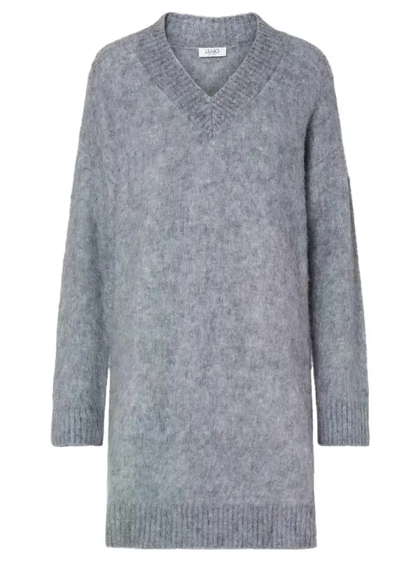 Liu Jo Short Dress In Wool Brushed - Grey