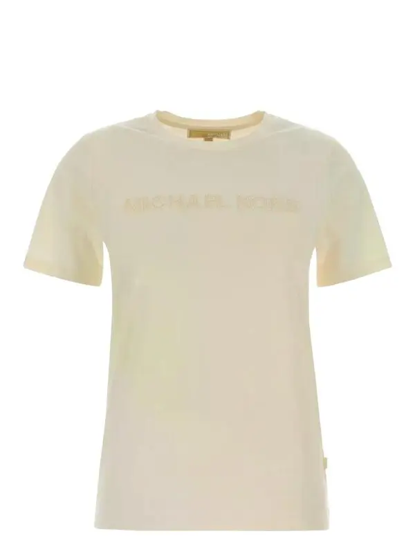 Michael Kors Embellished-logo T-shirt - Neutrals