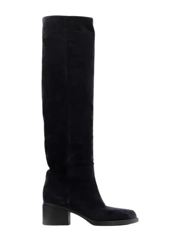 Elena Iachi Square-toe Suede Knee-high Boots - Blue