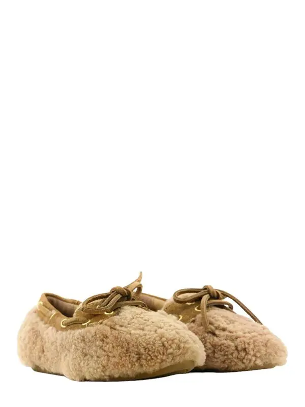 TORAL SHOES Shearling Moccasins - Neutrals