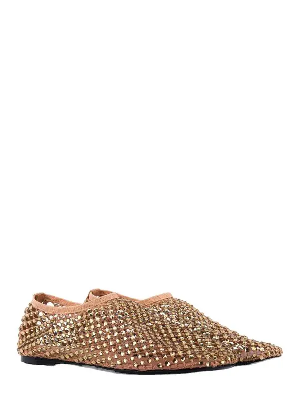 STRATEGIA SHOES Crystal-embellished Ballet Flats - Neutrals