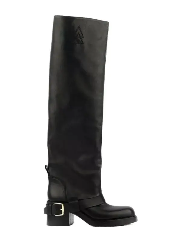 Elena Iachi Buckle-detail Leather Boots - Black