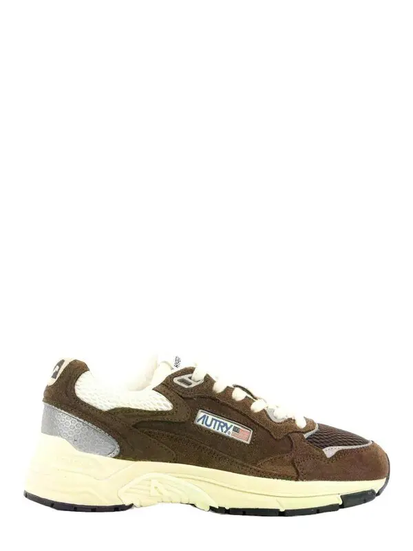 AUTRY Hyperway Suede-panel Low-top Sneakers - Brown
