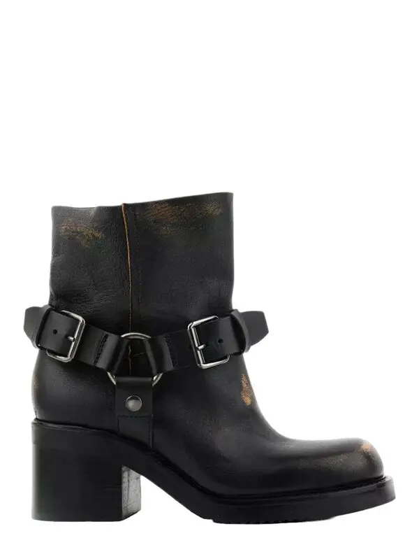 Elena Iachi Bohemian Distressed Ankle Boots - Black