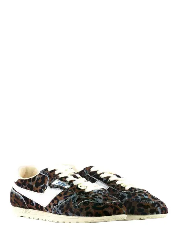 AUTRY Windspin Leopard-print Sneakers - Grey
